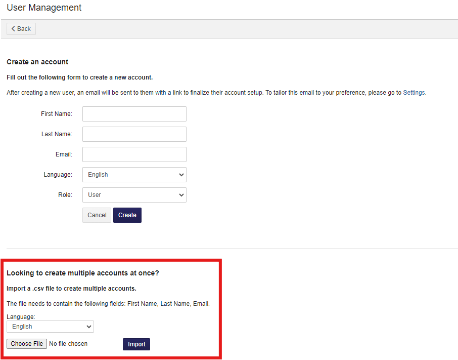User Management – TDNet