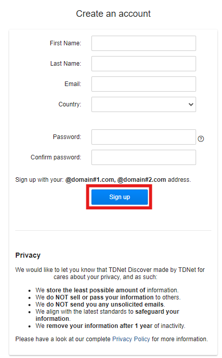 User Management – TDNet
